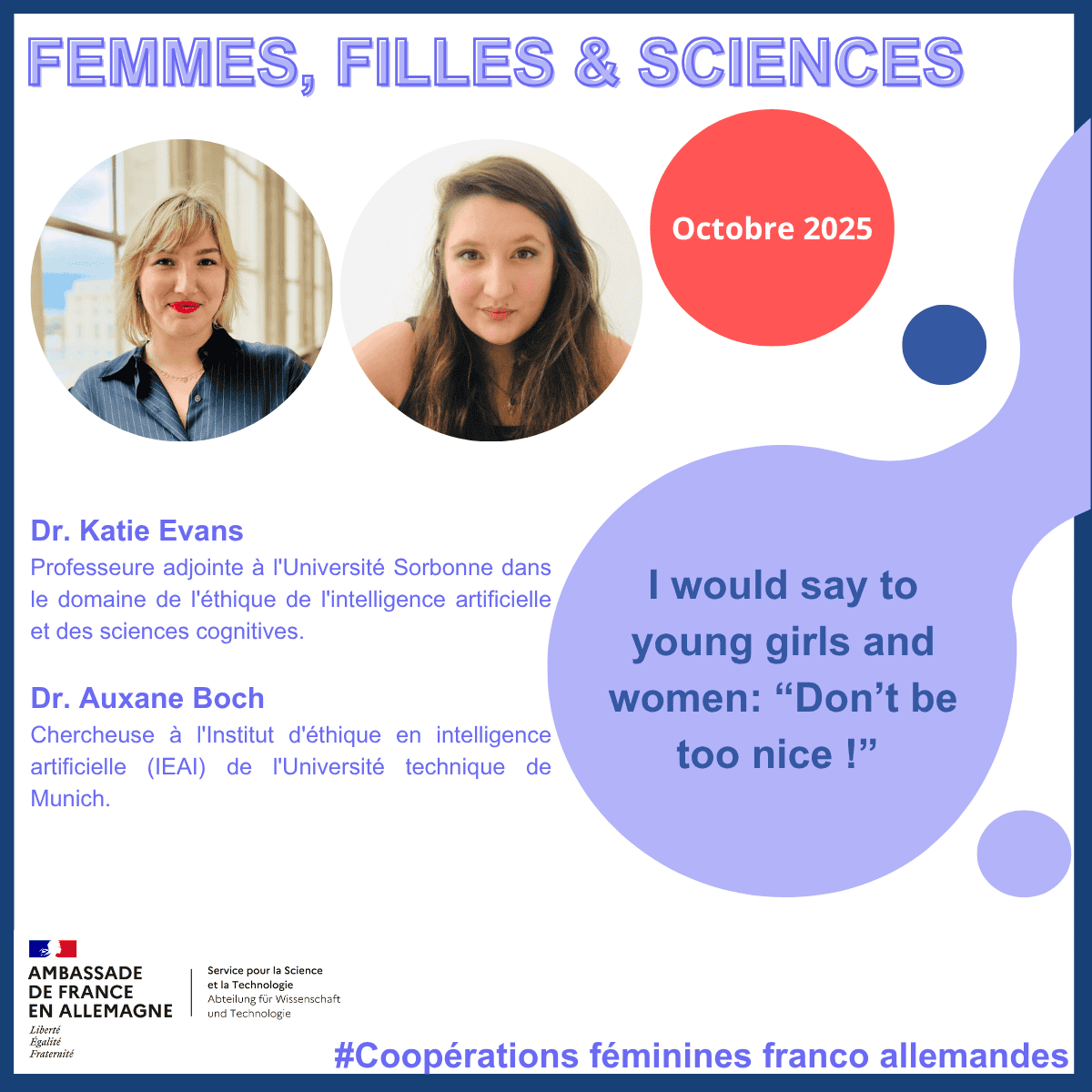 Octobre 2025. Auxane Boch et Katie Evans - Science Allemagne